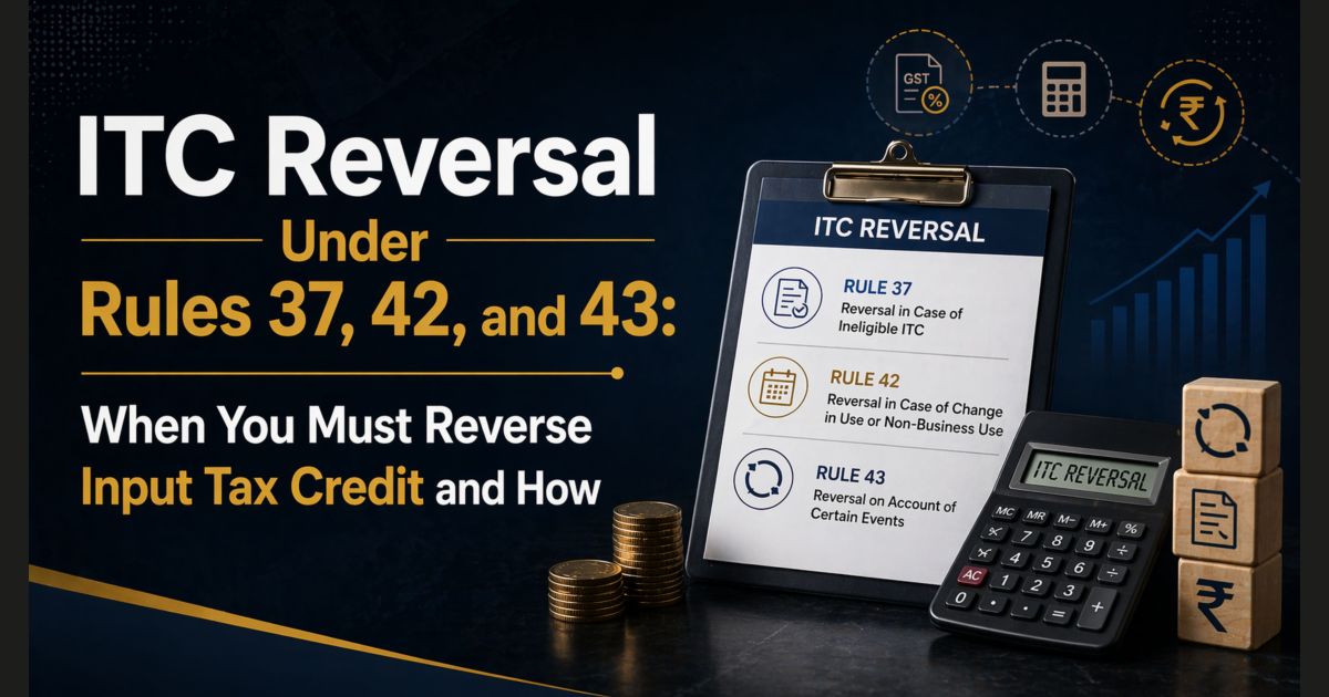 ITC Reversal Rules 37, 42, 43: When and How to Reverse